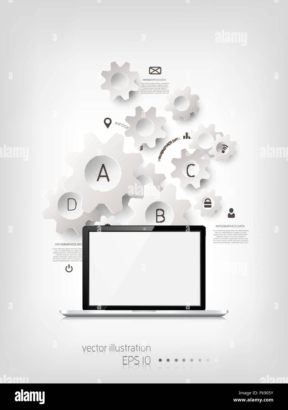 Realistic detalized flat laptop Stock Vector Image & Art - Alamy