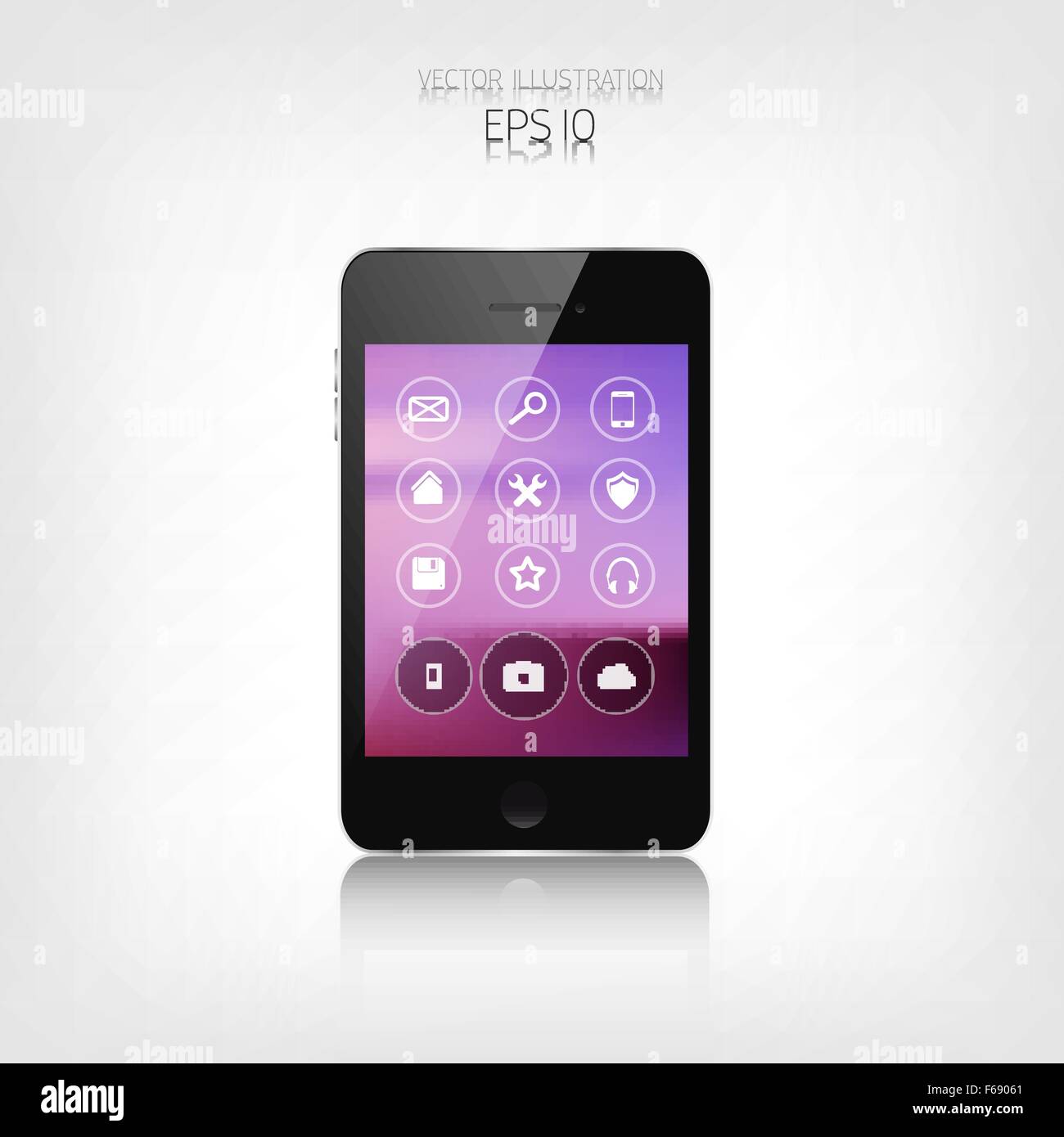 Realistic detalized flat smartphone Stock Vector Image & Art - Alamy