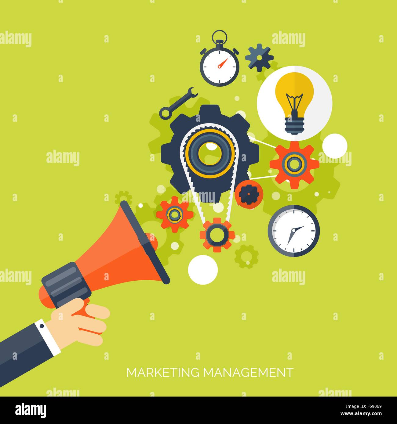 Flat loudspeaker icon. Management concept Stock Vector Image & Art - Alamy