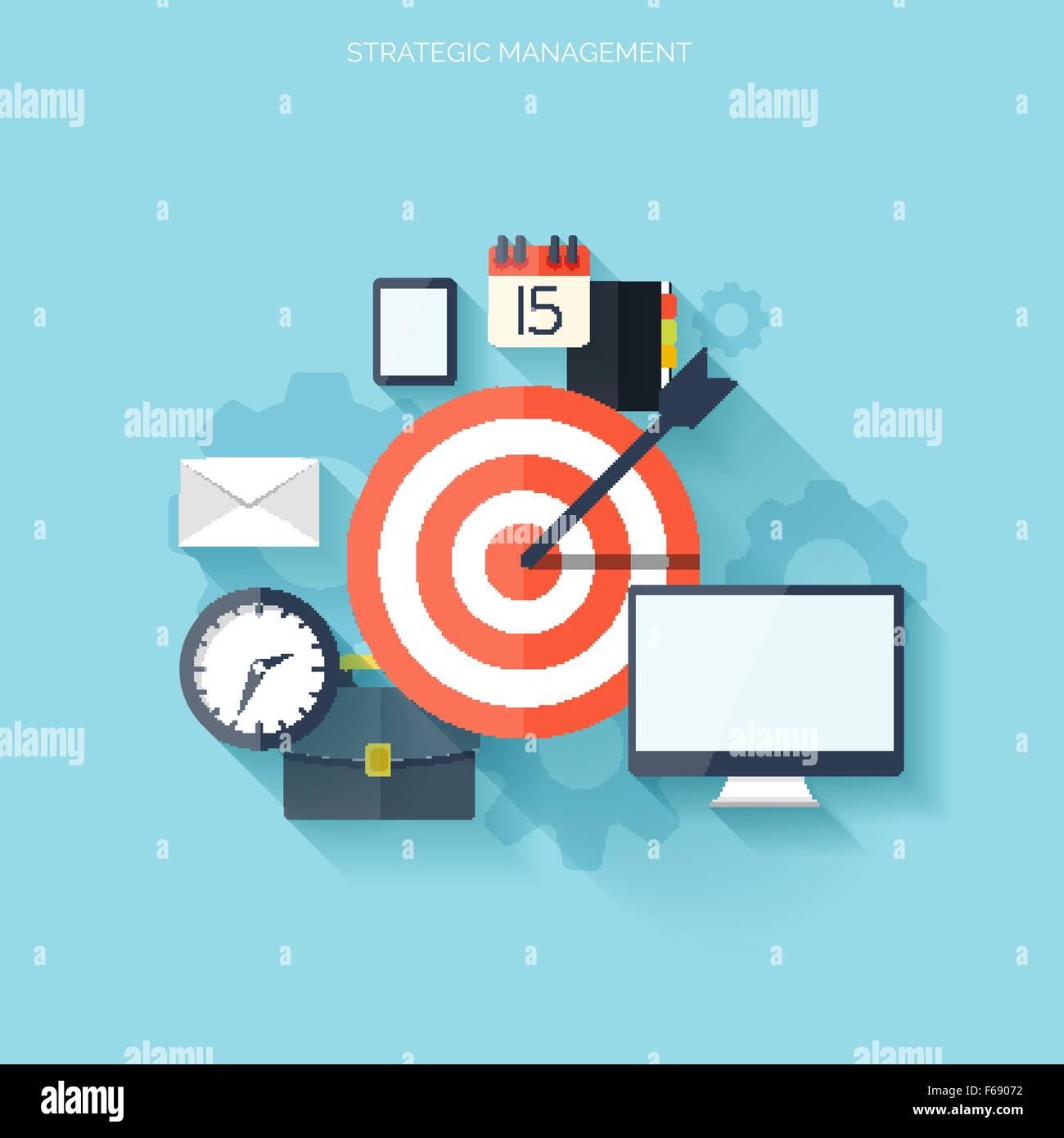 Target flat icon. Development concept. New ideas generating Stock ...