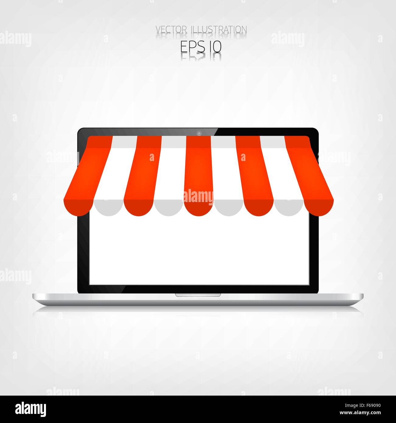 Internet shopping concept. Realistic laptop. E-commerce. Online store ...