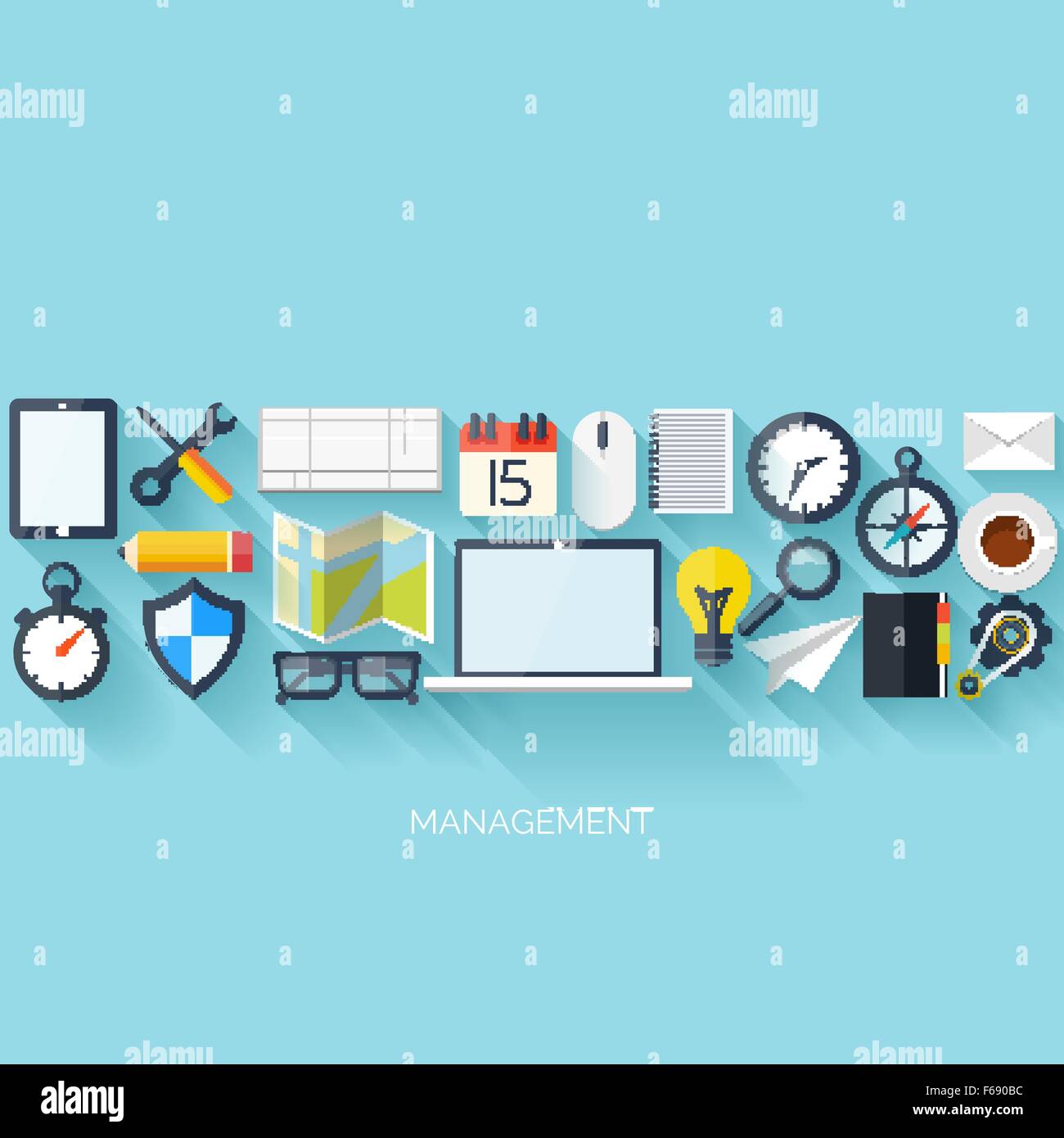 Flat management background. Business and marketing Stock Vector Image ...