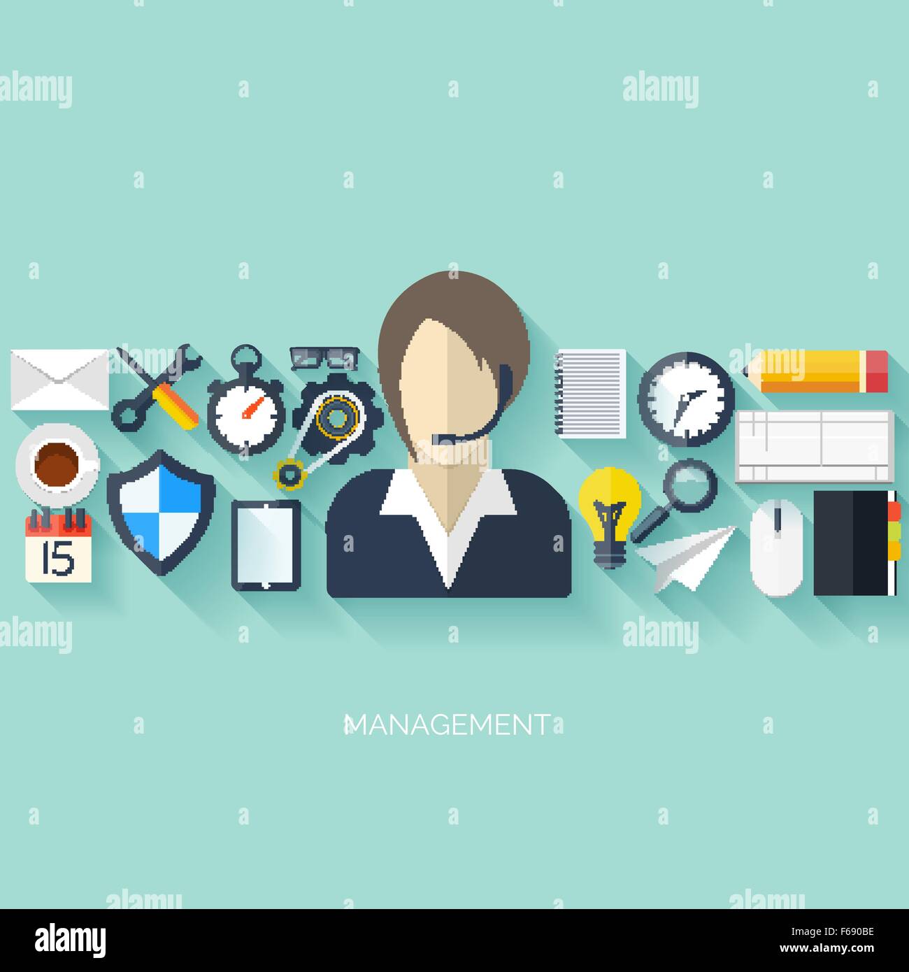 Flat management background. Business and marketing Stock Vector Image ...