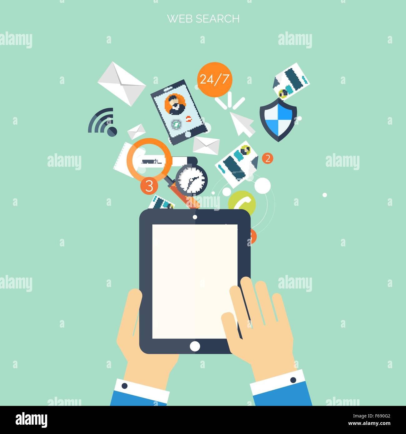 Flat cloud computing and social media background. Data storage network technology. Multimedia ...