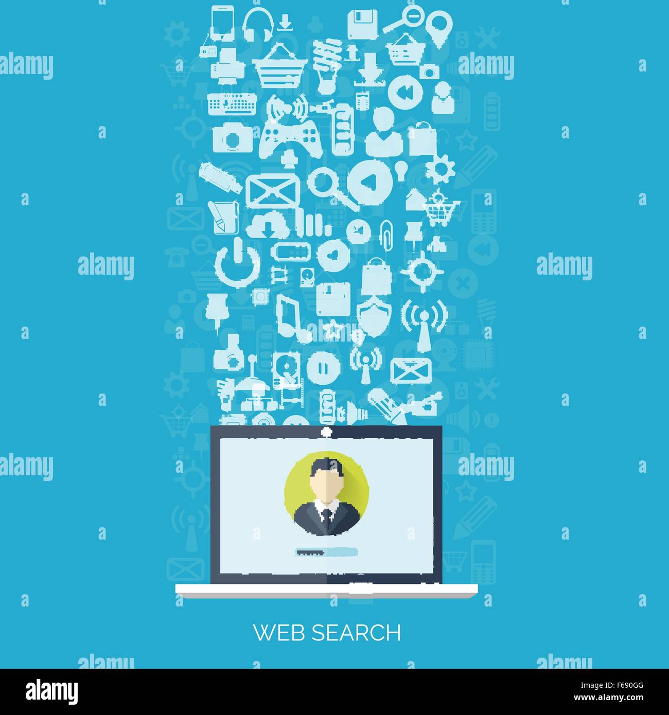 Flat cloud computing and social media background. Data storage network technology. Multimedia ...