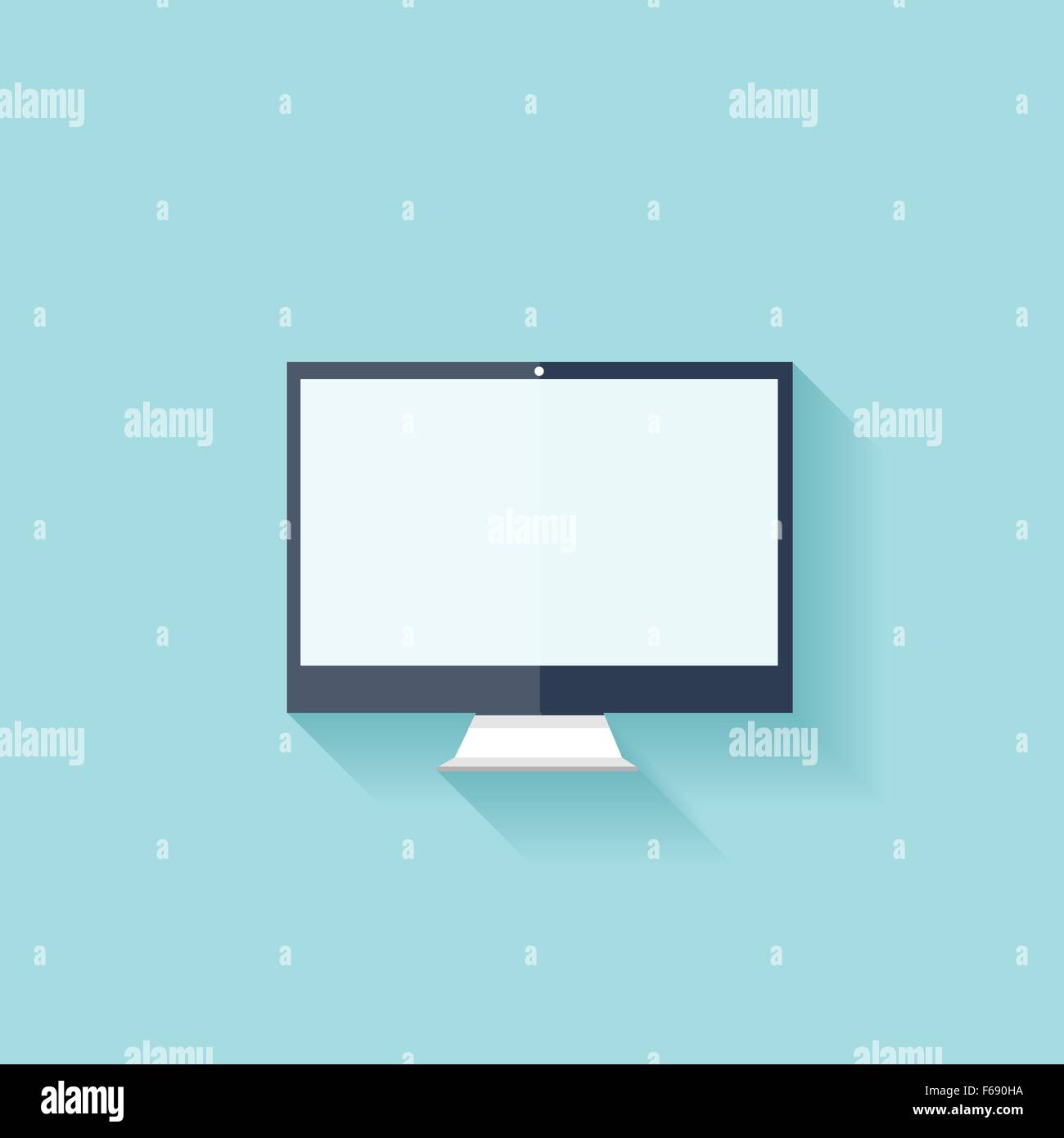 Flat monitor or personal computer icon with shadow Stock Vector Image ...