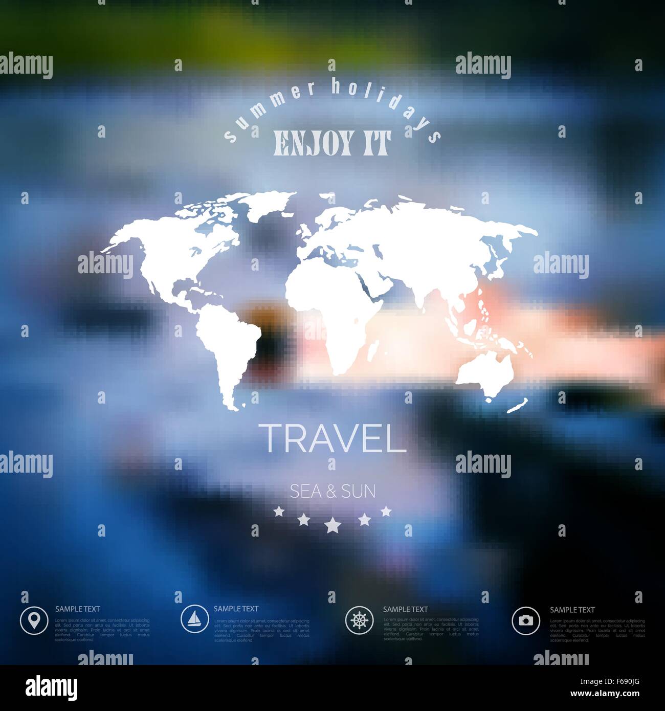 Blurred landscape background card. Travel concept with eart map. Mobile ...