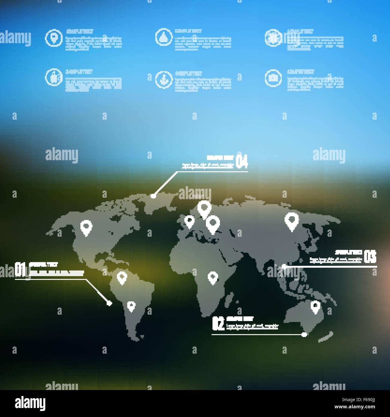 Blurred landscape background. Travel concept with eart map. Mobile or ...