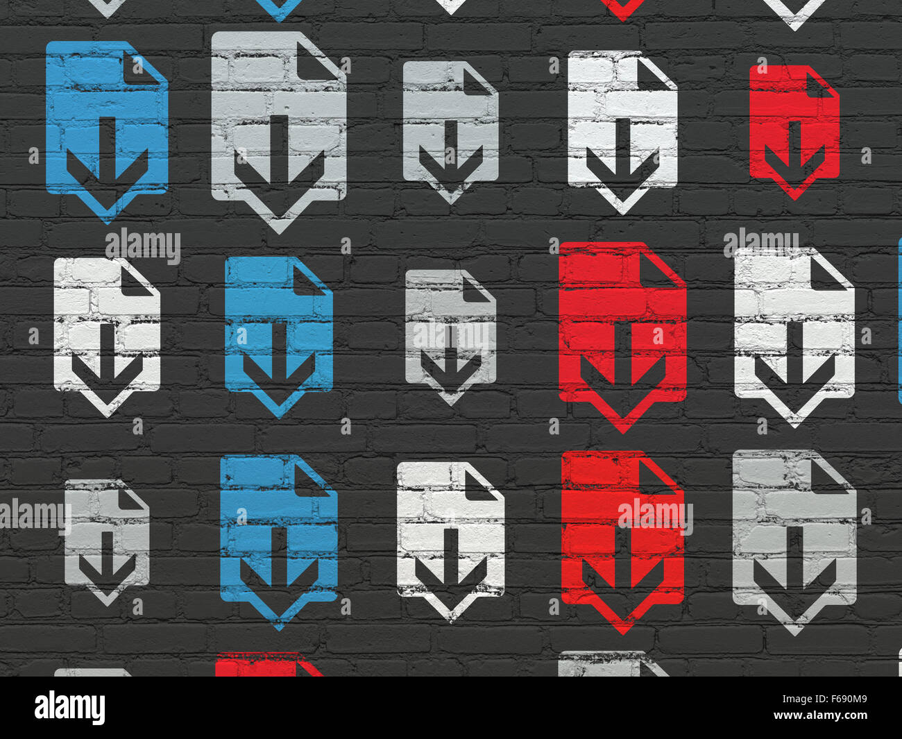 Web design concept: Download icons on wall background Stock Photo - Alamy
