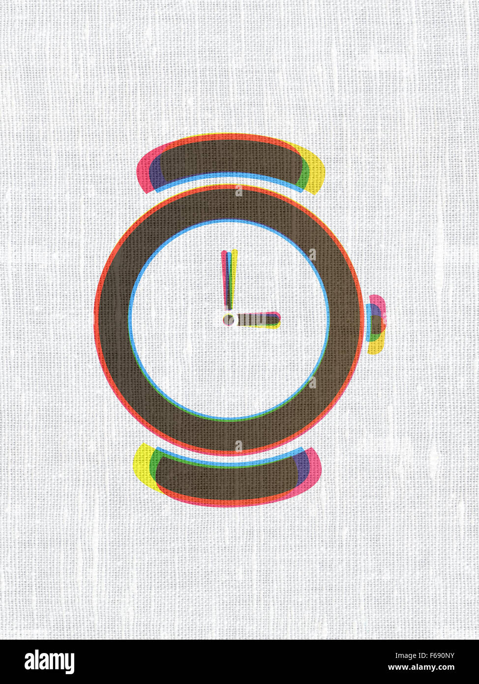 Timeline concept: Watch on fabric texture background Stock Photo - Alamy