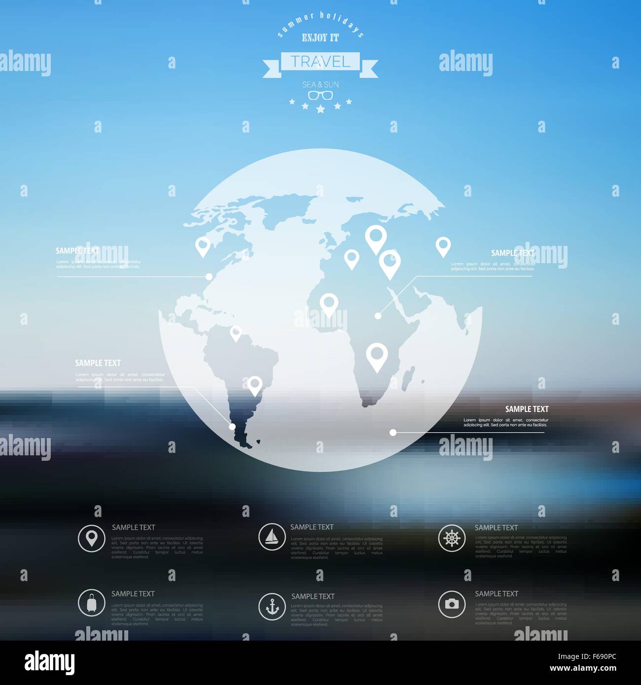 Blurred landscape background. Travel concept with eart map. Mobile or ...