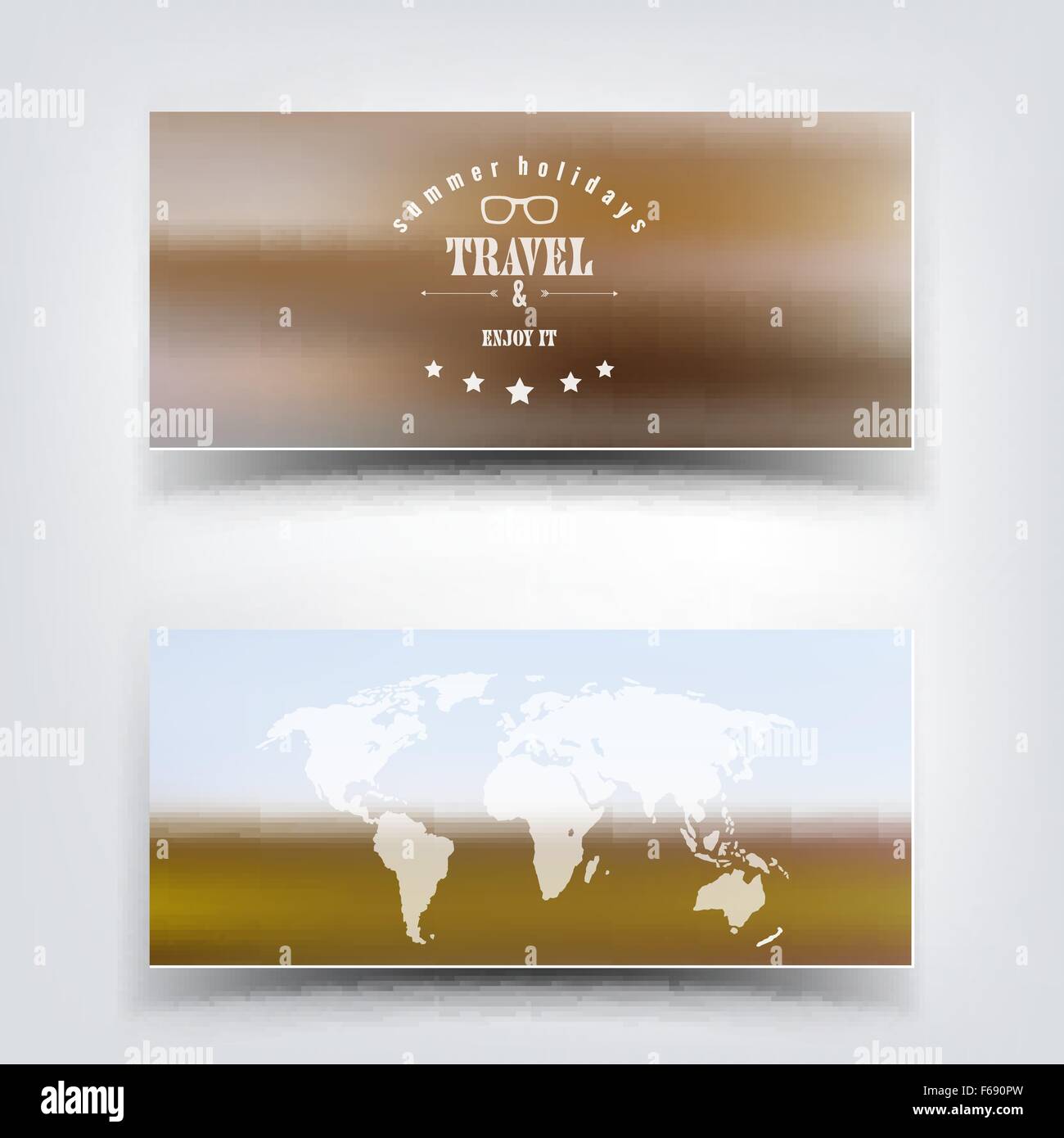 Blurred landscape background card. Travel concept with eart map. Mobile ...