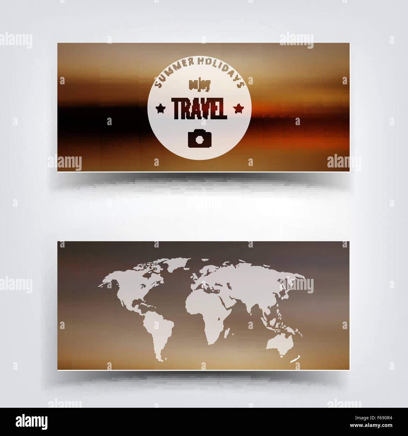 Blurred landscape background card. Travel concept with eart map. Mobile ...