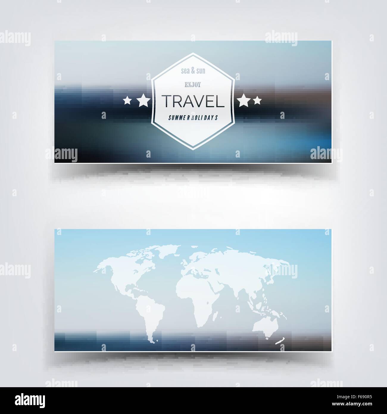 Blurred landscape background card. Travel concept with eart map. Mobile ...