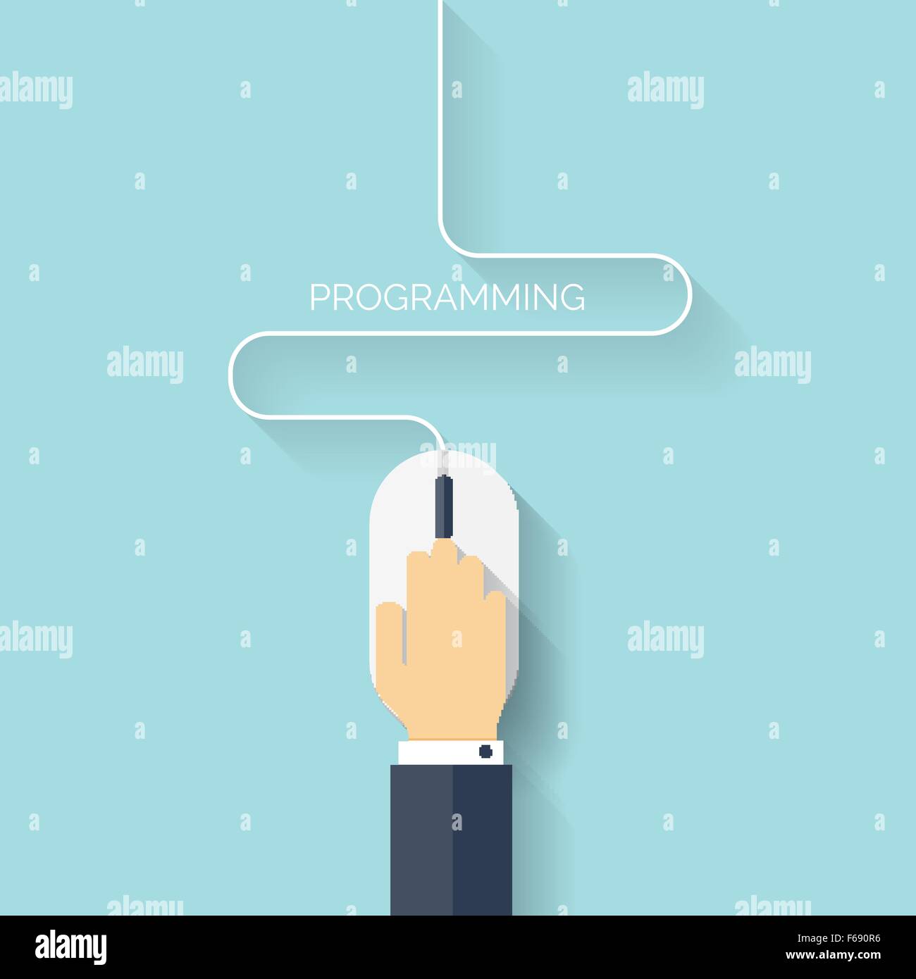 Flat computer mouse icon. Programming concept background. Coding Stock ...