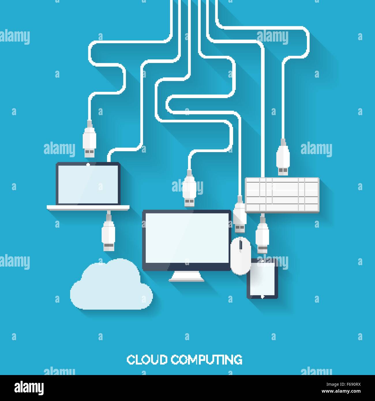 Flat Cloud Computing And Social Media Background Data Storage Network Technology Multimedia