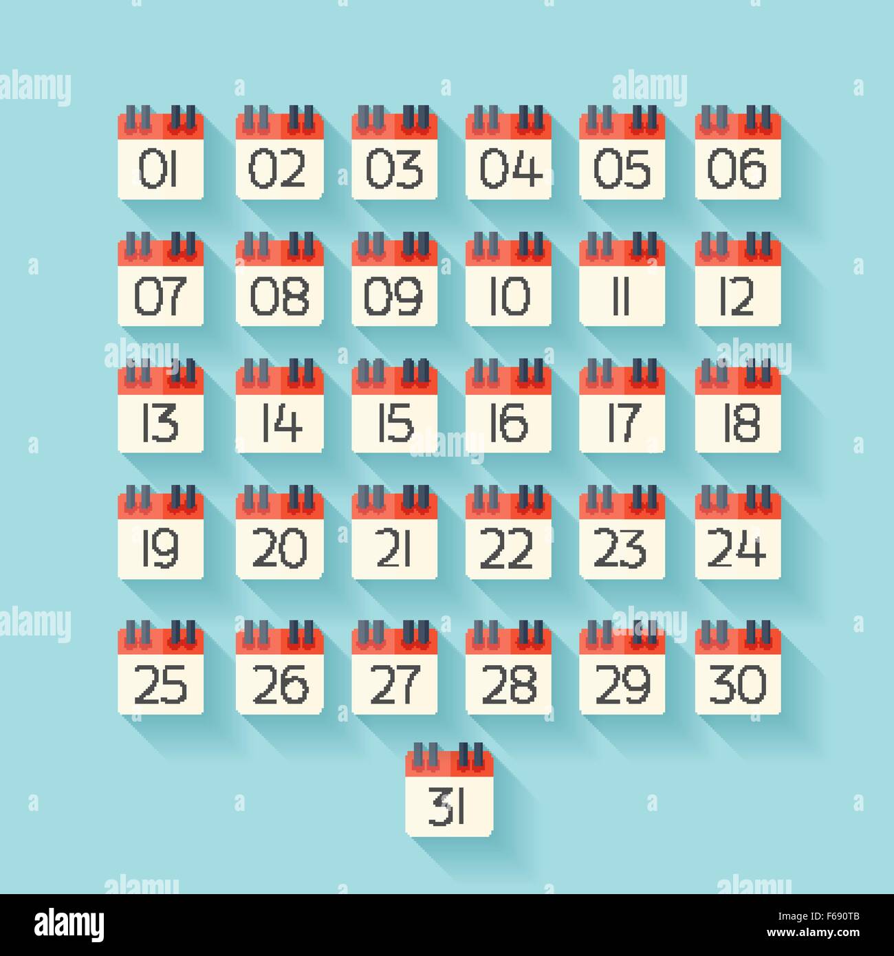 Flat calendar icon. Date and time background Stock Vector Image & Art - Alamy