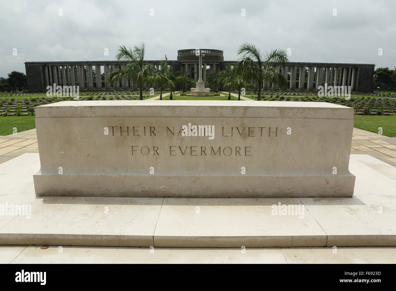 The Stone of Remembrance and Rangoon Memorial at Taukkyan War Cemetery ...