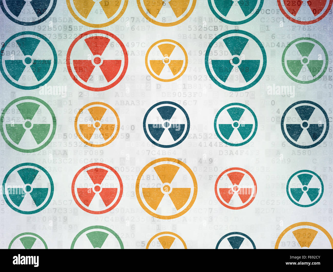 Science concept: Radiation icons on Digital Paper background Stock ...