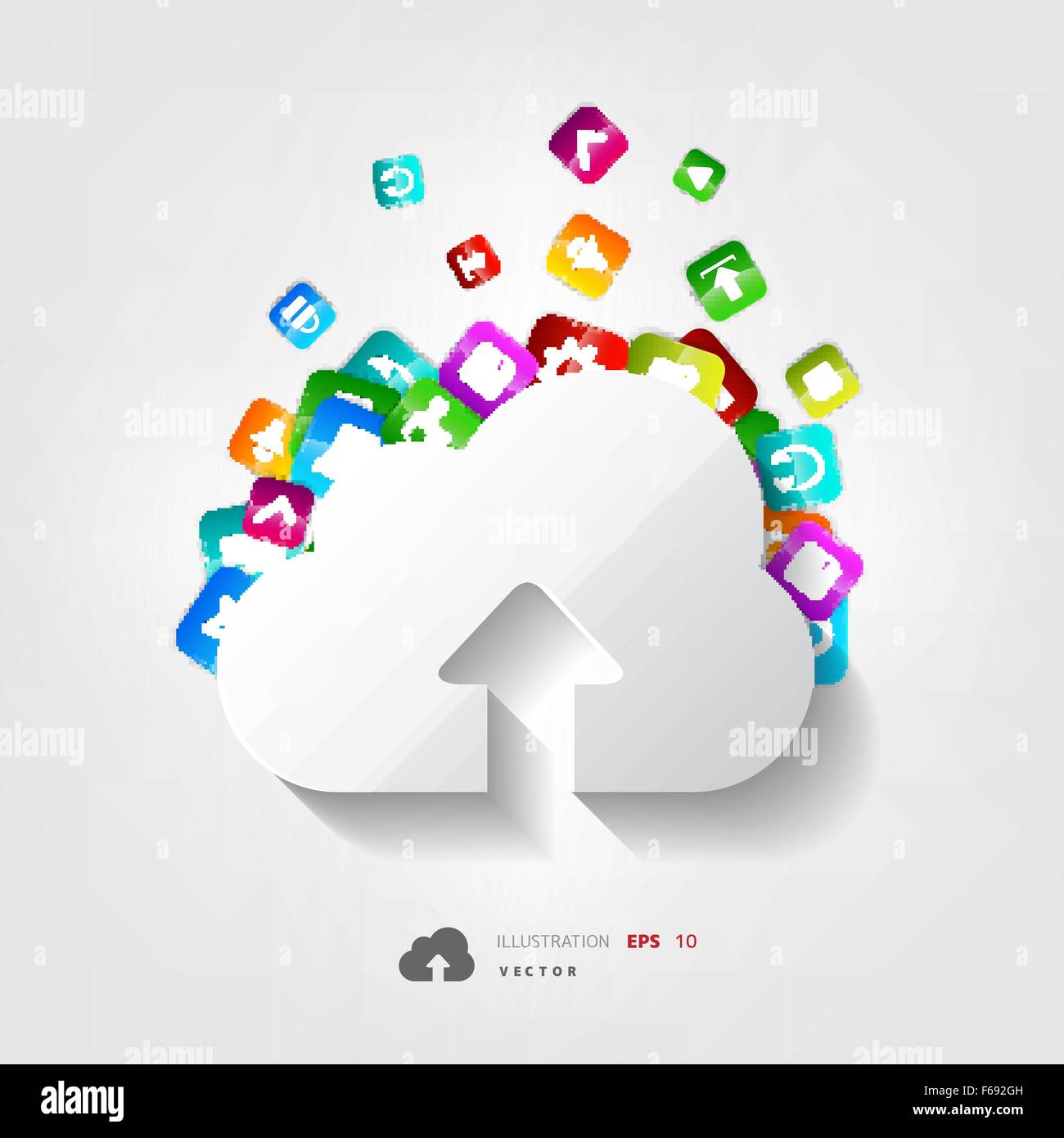 Cloud upload icon. Application button Stock Vector Image & Art - Alamy