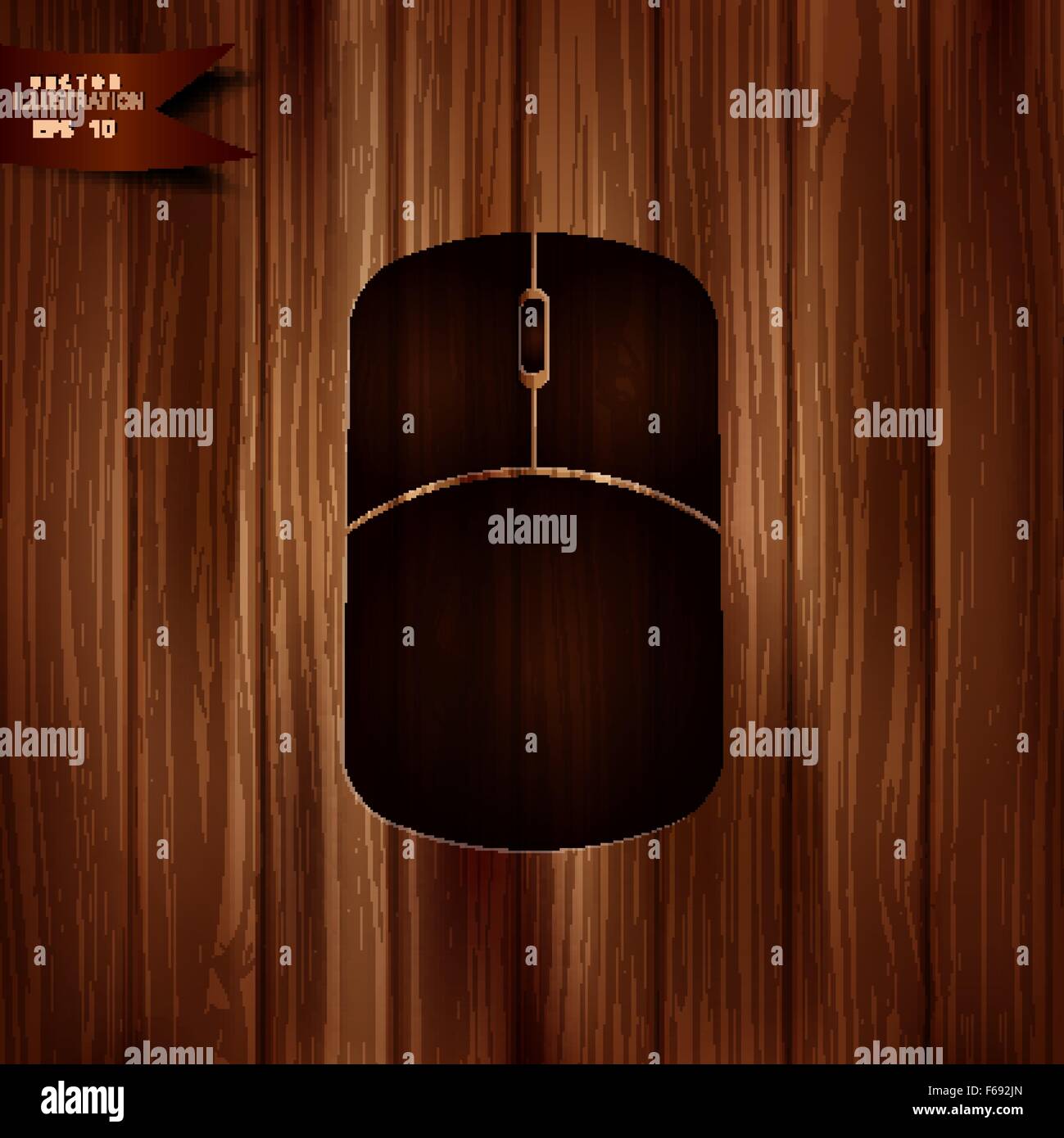 Mouse web icon. Wooden texture Stock Vector Image & Art - Alamy