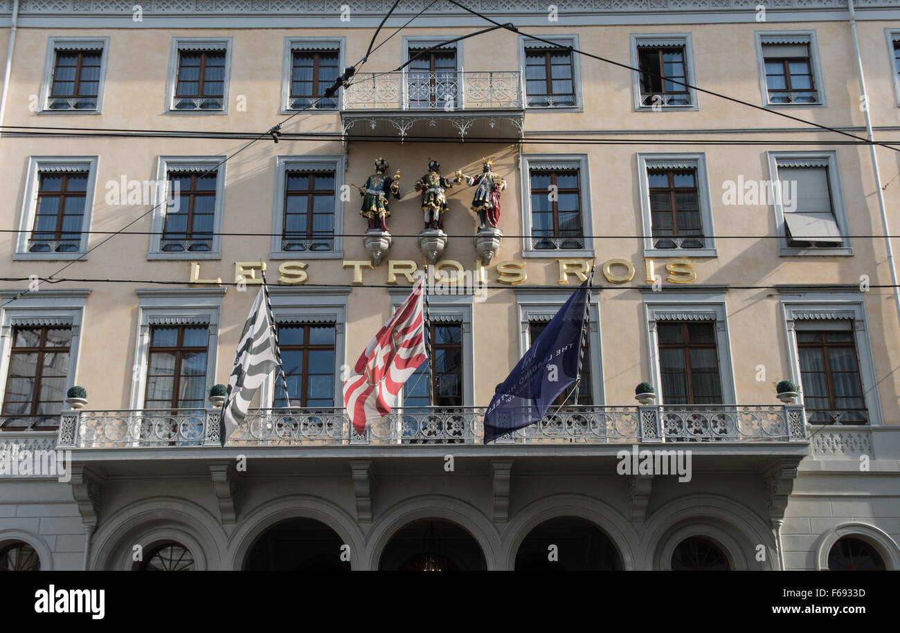 The front of the Les Trois Rois hotel in Basel, Switzerland, 3 November ...