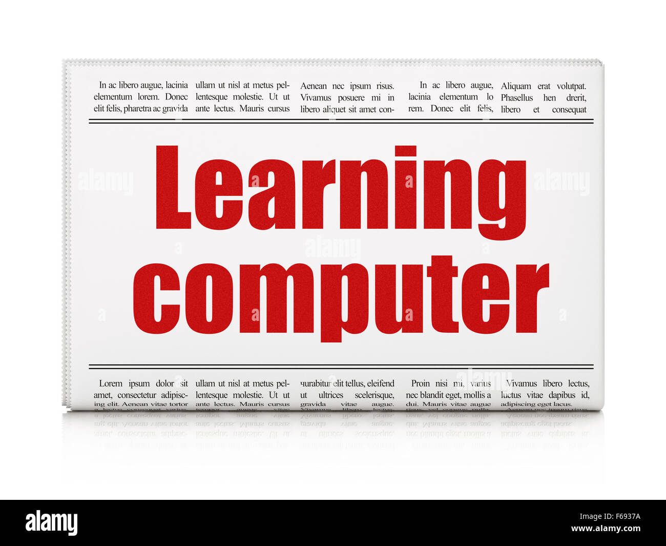 Education concept: newspaper headline Learning Computer Stock Photo - Alamy