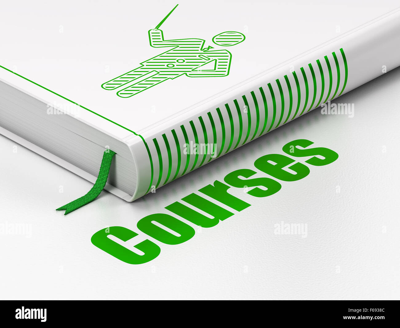 Learning concept: book Teacher, Courses on white background Stock Photo ...