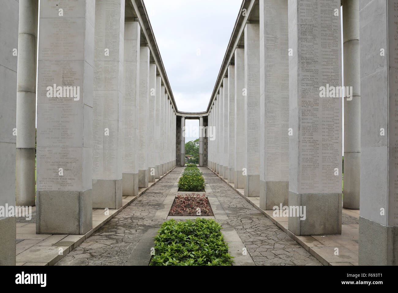Names of fallen soldiers on the Rangoon Memorial at Taukkyan War ...