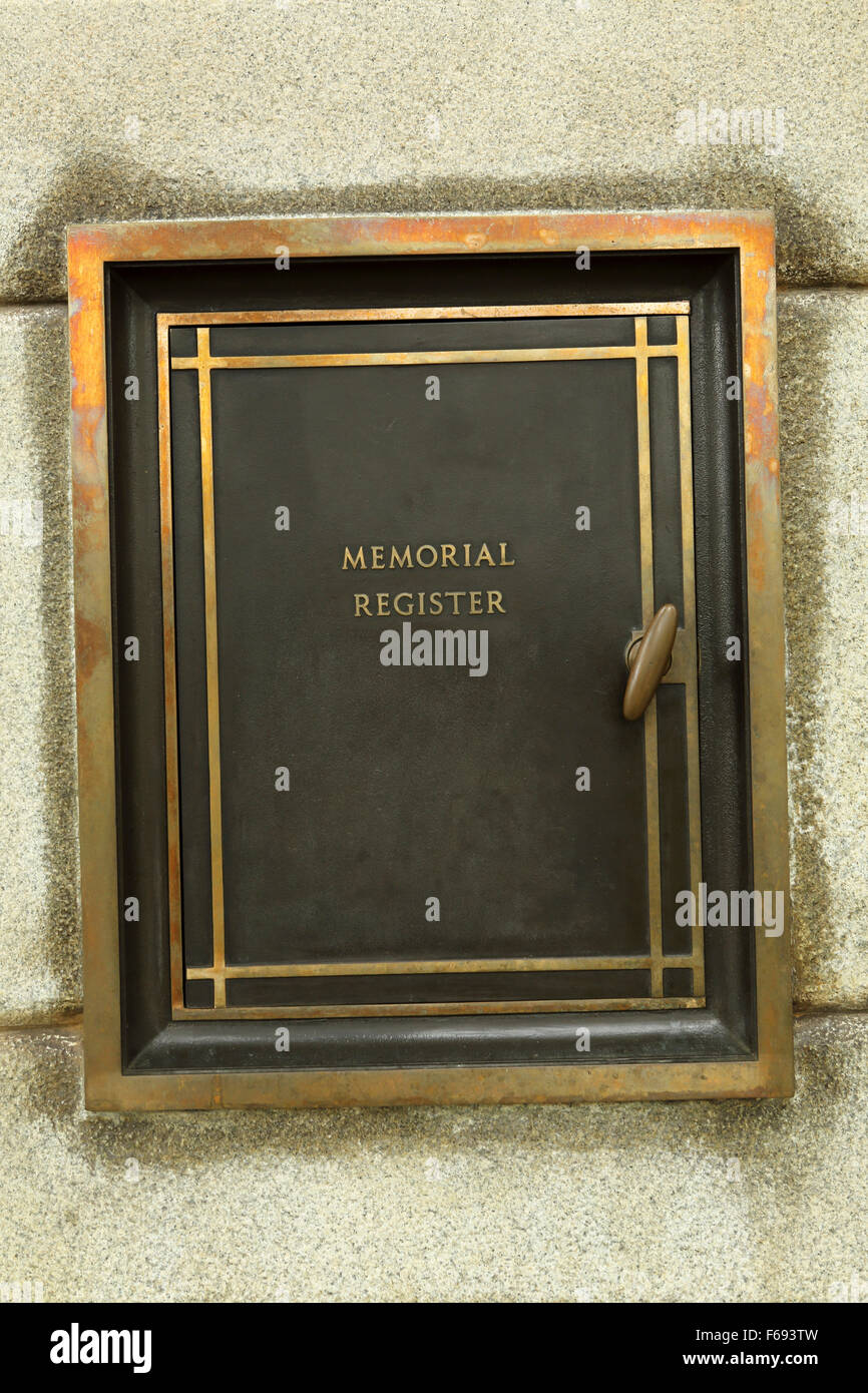 The Memorial Register at Taukkyan War Cemetery near Yangon, Myanmar ...