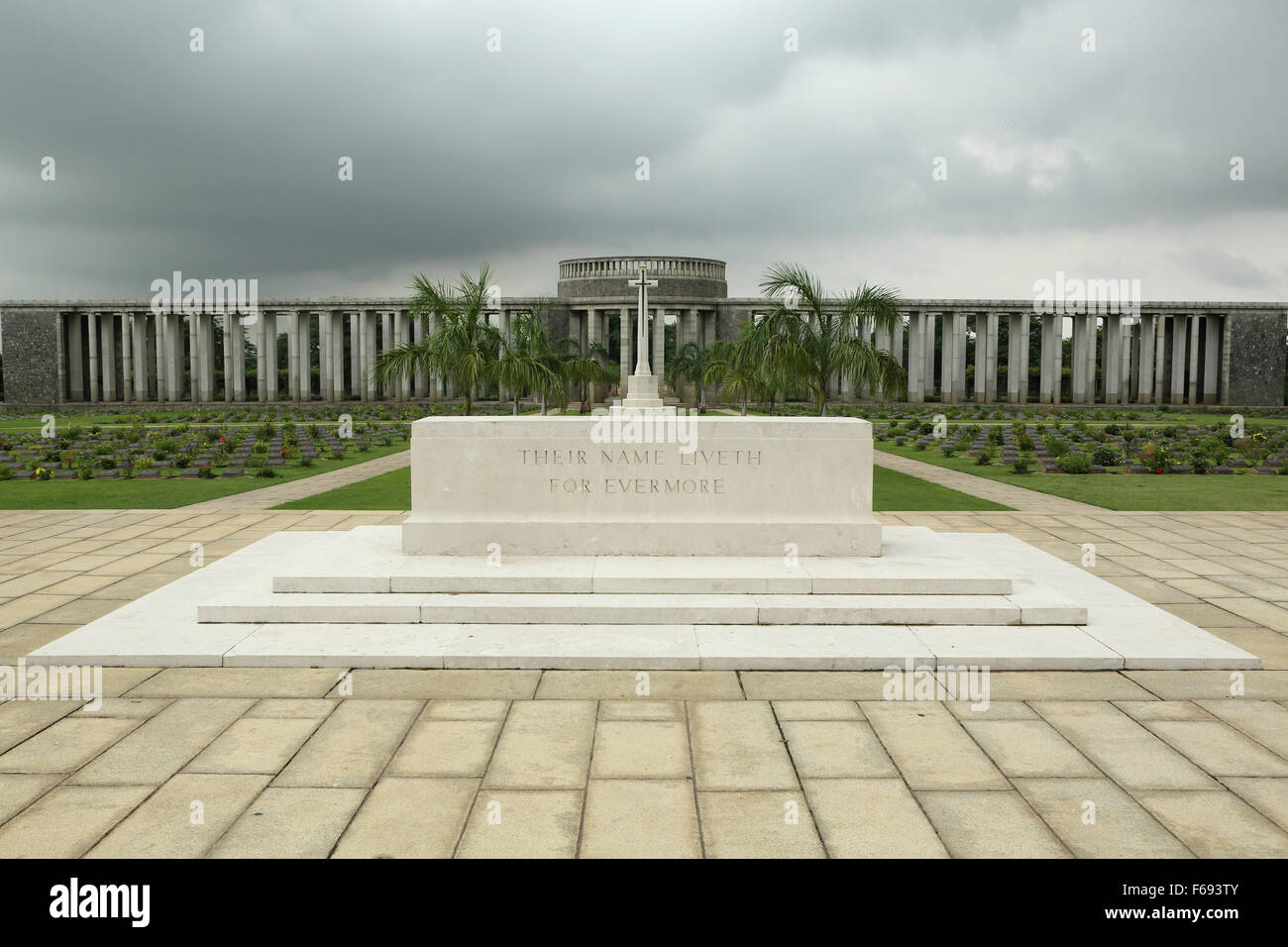 The Stone of Remembrance and Rangoon Memorial at Taukkyan War Cemetery ...