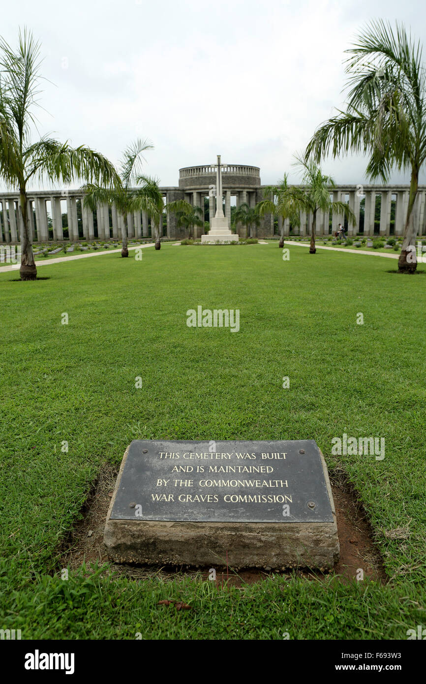Rangoon Memorial at Taukkyan War Cemetery near Yangon, Myanmar Stock ...