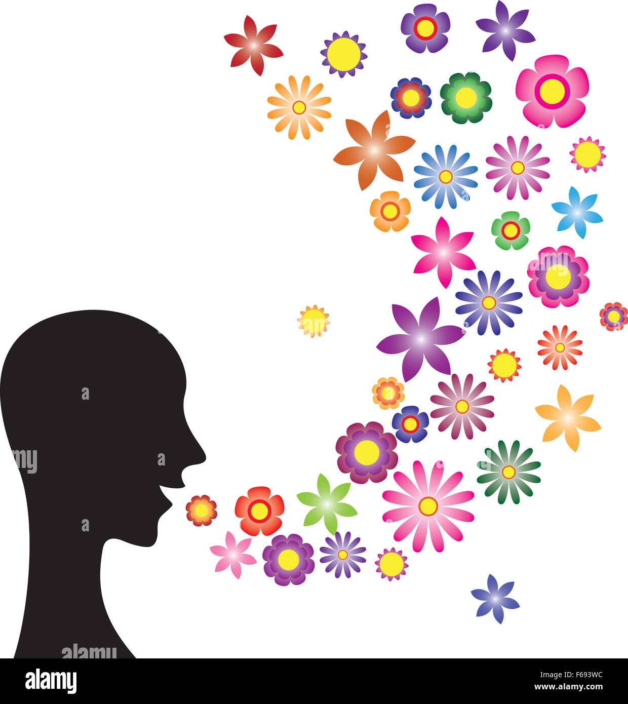 Speaking with flower language. beautiful and polite Stock Vector Image ...