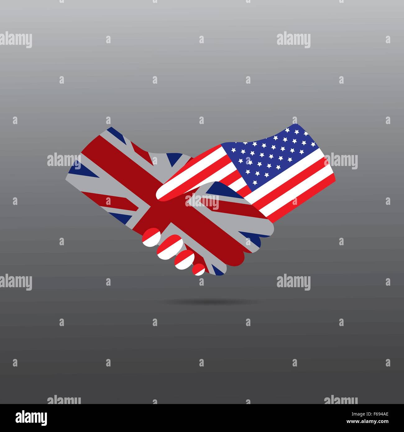 World peace icon in light gray background, USA handshake with UK Stock ...