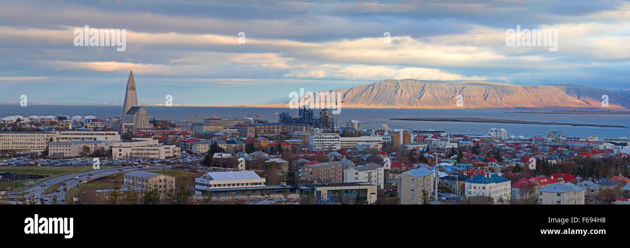 A Panoramic view of Reykjavik from the Perlan Building Stock Photo - Alamy