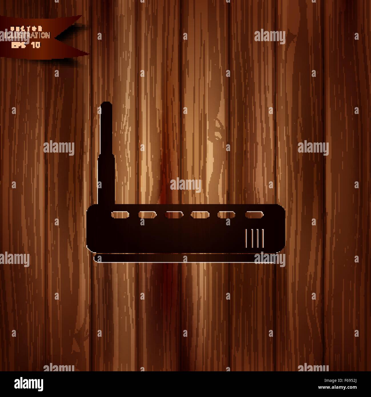 Wi fi router web icon. Wooden background Stock Vector Image & Art - Alamy