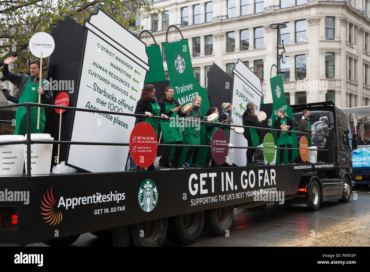 London,UK,14th November 2015,Starbucks float at the The Lord Mayor's ...