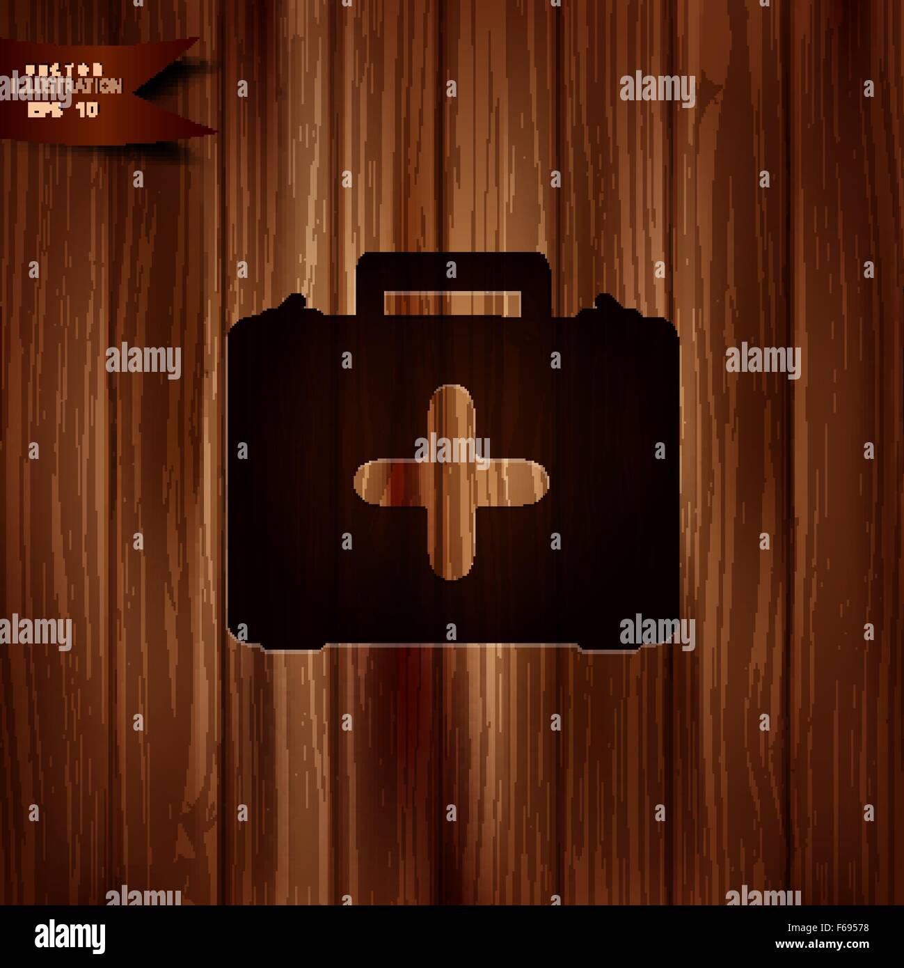 first aid kit icon. Wooden background Stock Vector Image & Art - Alamy