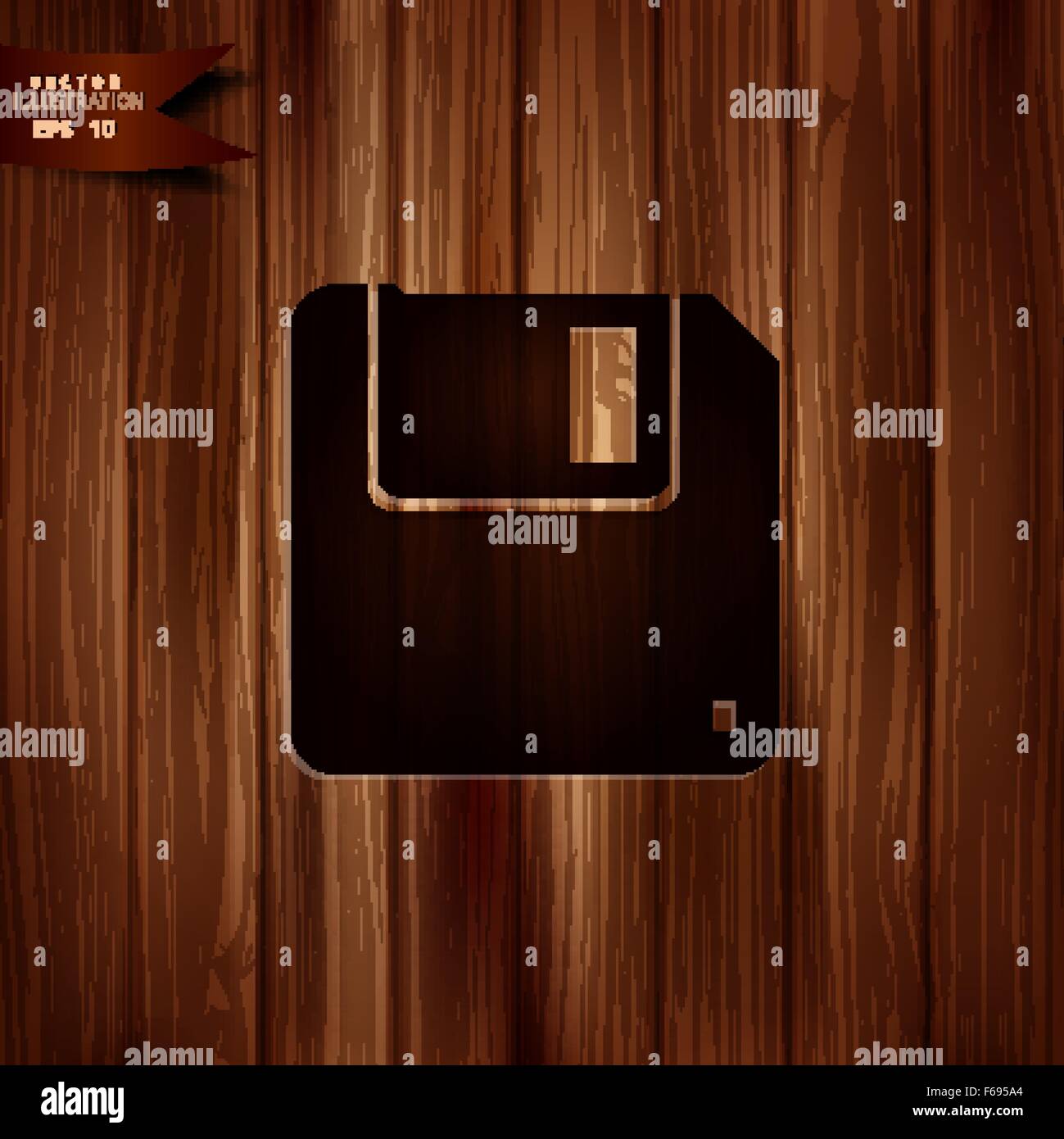 Floppy disk icon. Wooden texture Stock Vector Image & Art - Alamy