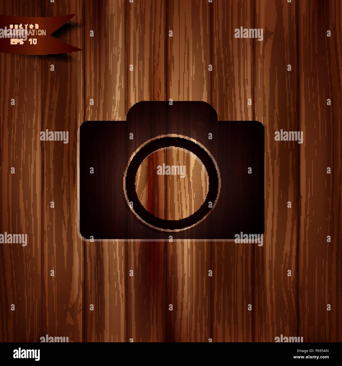 Photo camera icon. Photography. Wooden texture Stock Vector Image & Art ...