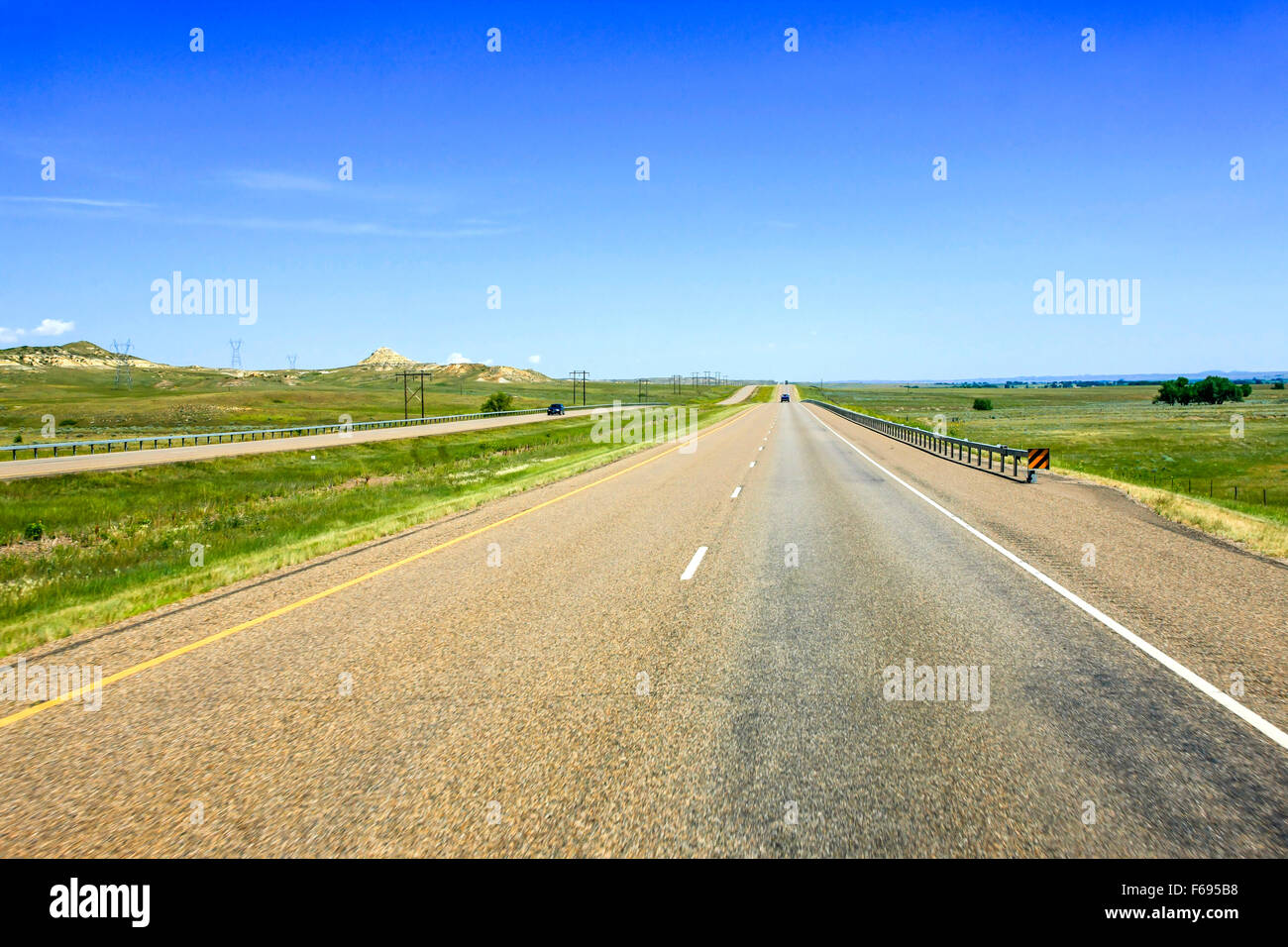 Interstate 94 in North Dakota, perhaps one of the straightest roads in ...