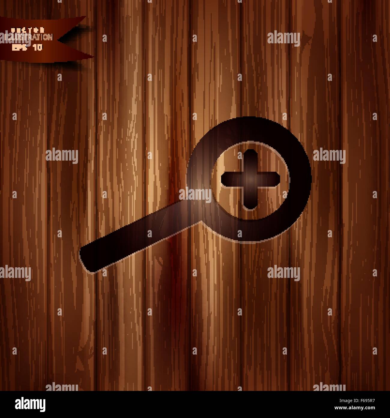 Zoom in icon. Search loupe. Wooden texture Stock Vector Image & Art - Alamy