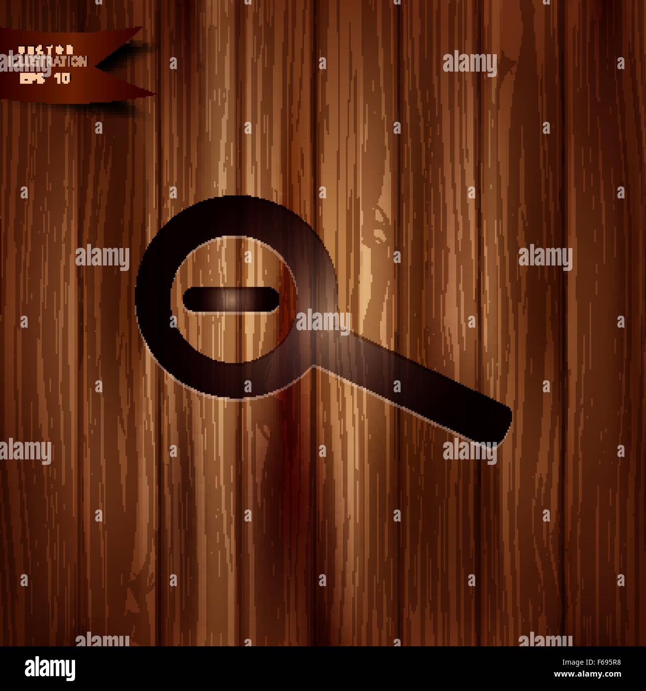 Zoom out icon. Search loupe. Wooden texture Stock Vector Image & Art ...
