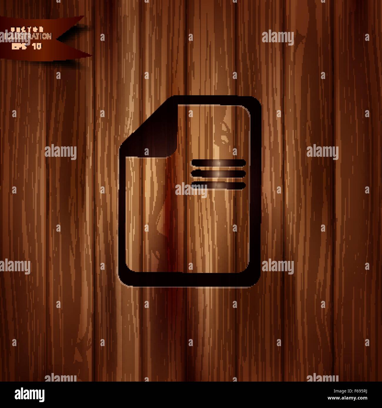 File icon. Data symbol. Wooden background Stock Vector Image & Art - Alamy