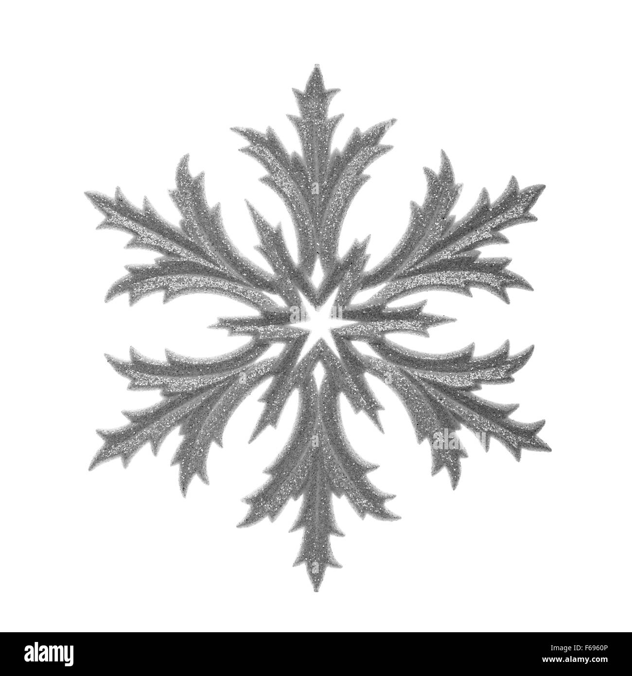 Silver snowflake isolated Stock Photo - Alamy