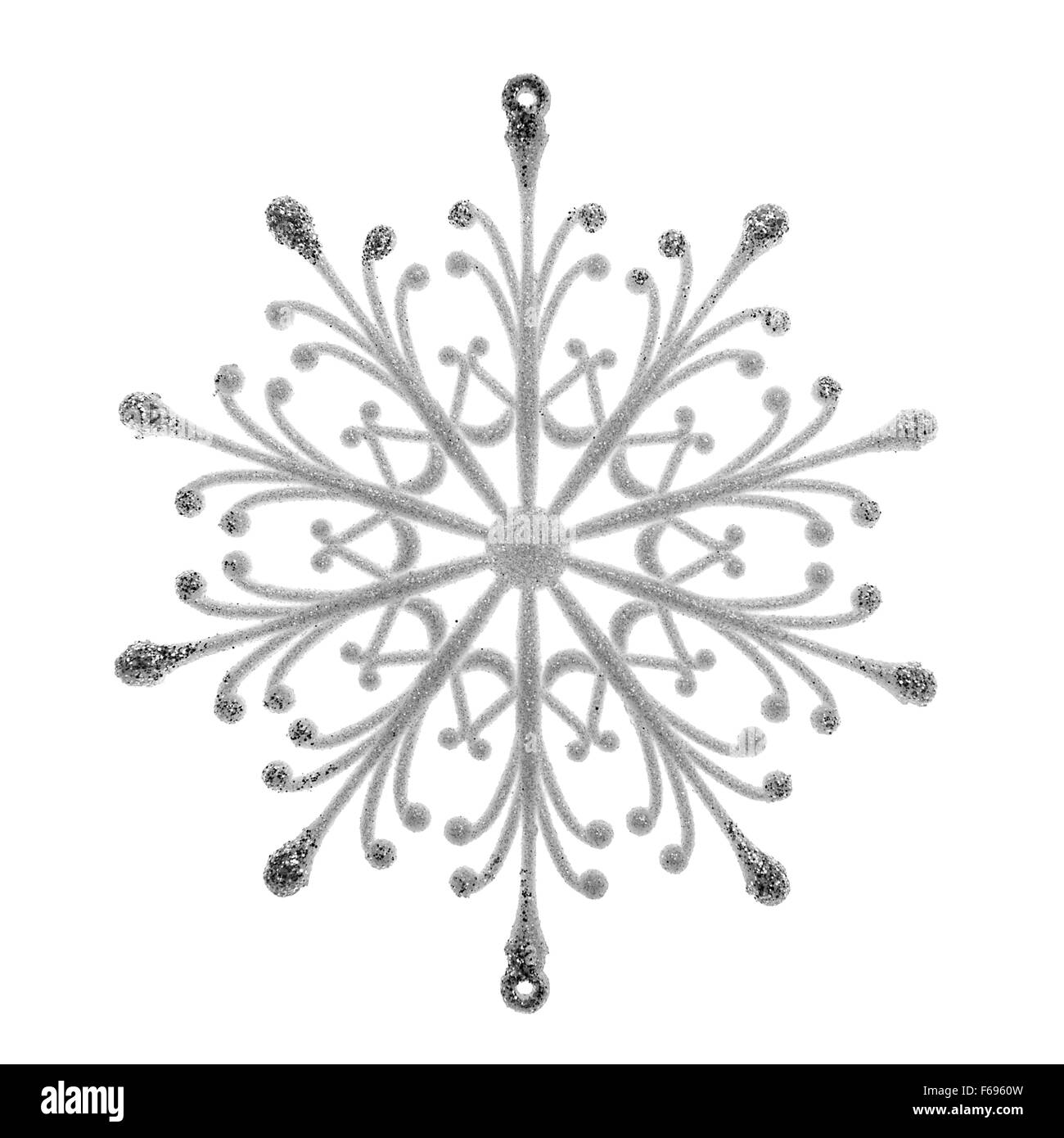 Silver snowflake isolated Stock Photo - Alamy