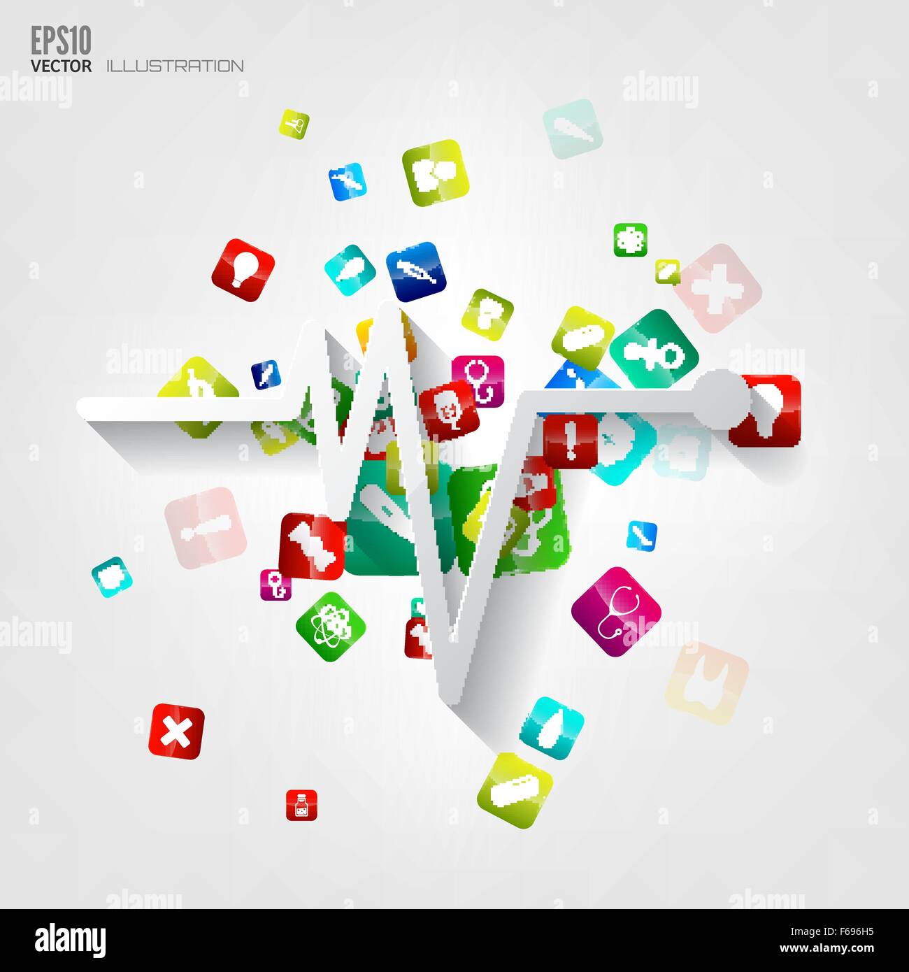 Abstract medical background with application icons Stock Vector Image ...