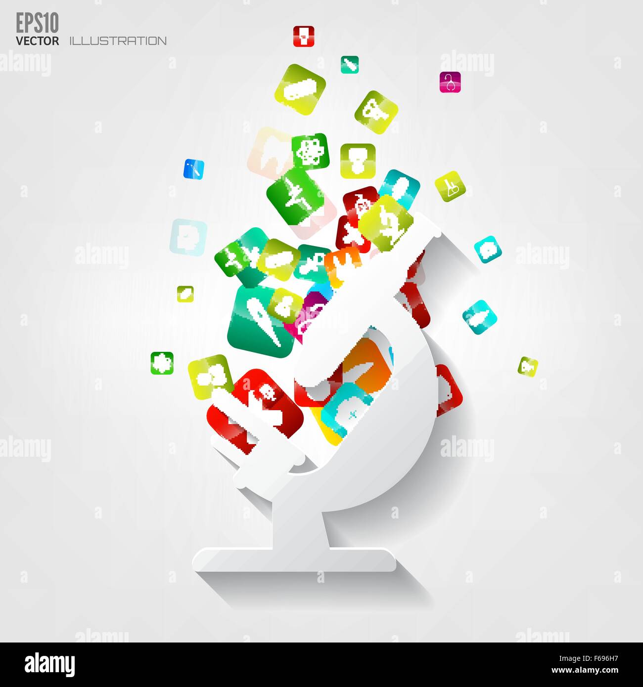 Abstract medical background with application icons Stock Vector Image ...