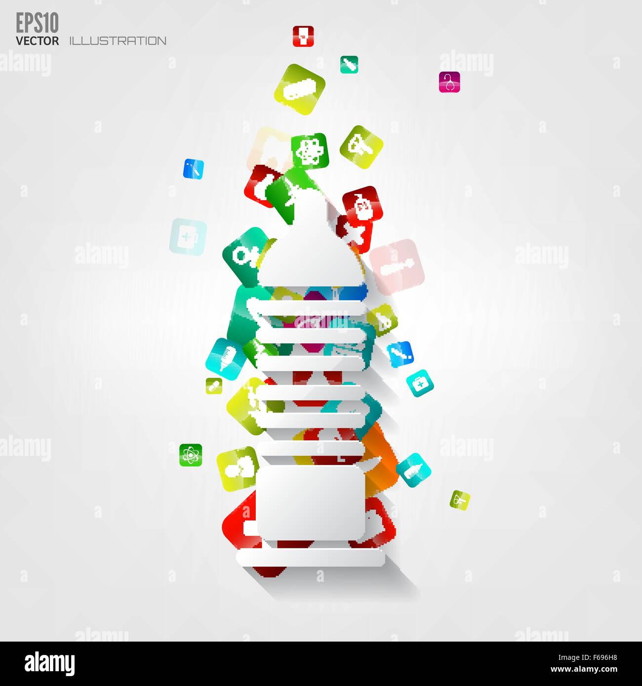 Abstract medical background with application icons Stock Vector Image ...