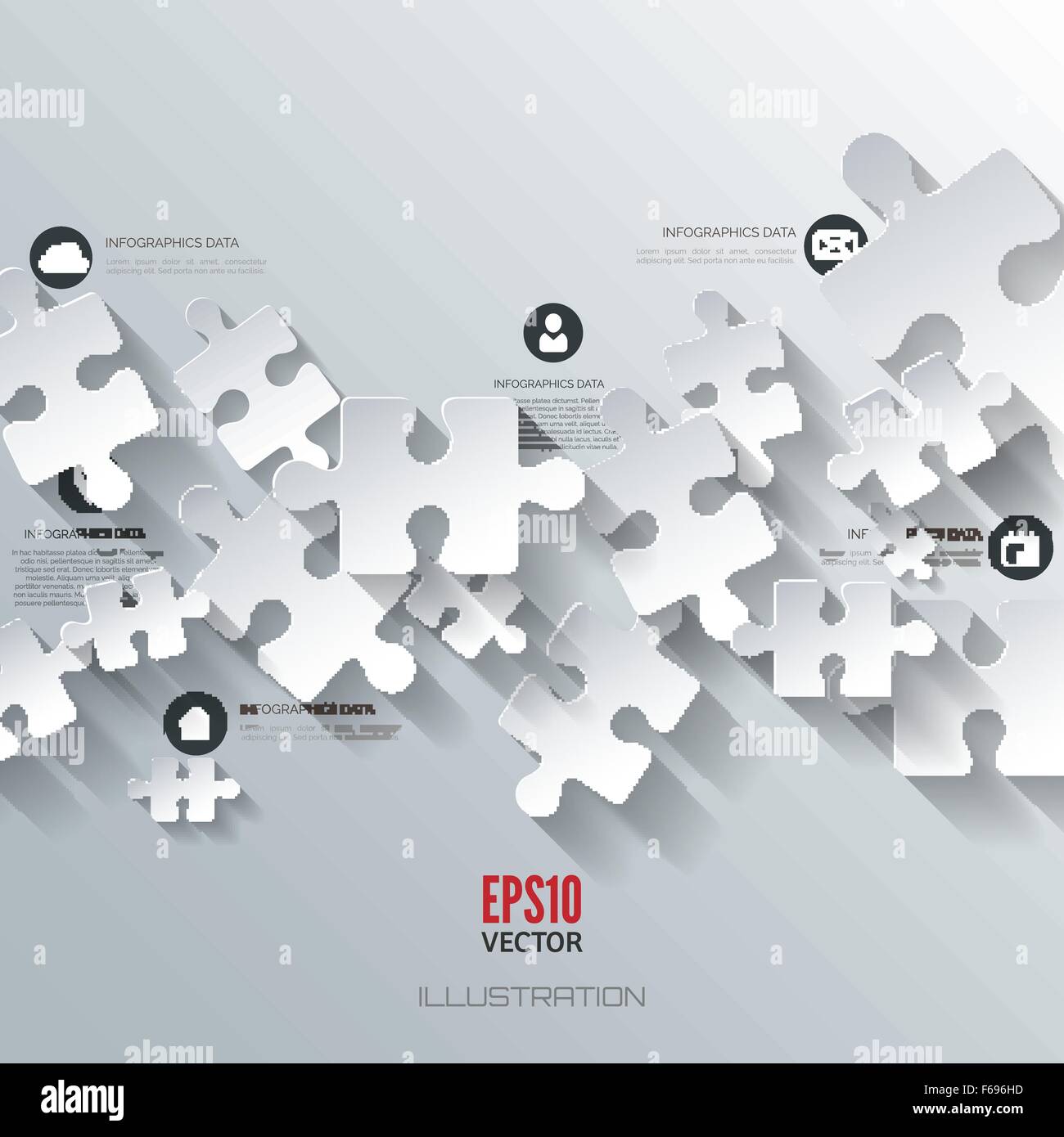 Abstract puzzle infographic. Cloud computing background Stock Vector Image & Art - Alamy